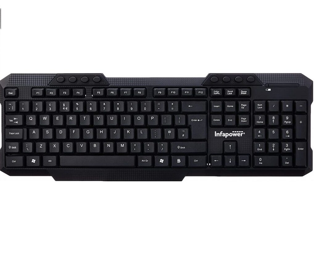 Wireless Multimedia Keyboard Full Size Infapower X204